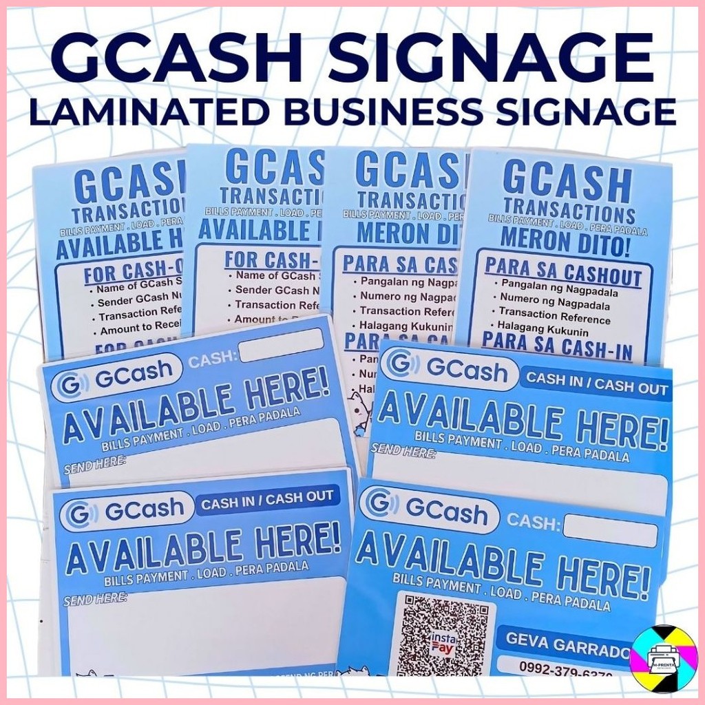 GCash Cash-in Cash-out Rates | GCASH LAMINATED SIGNAGES | GCASH ...