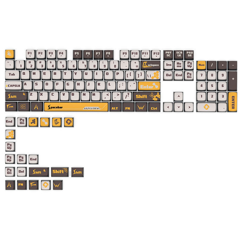 Off-white Latte Pudding Keycaps PBT Sublimation 125 Keys Original for ...