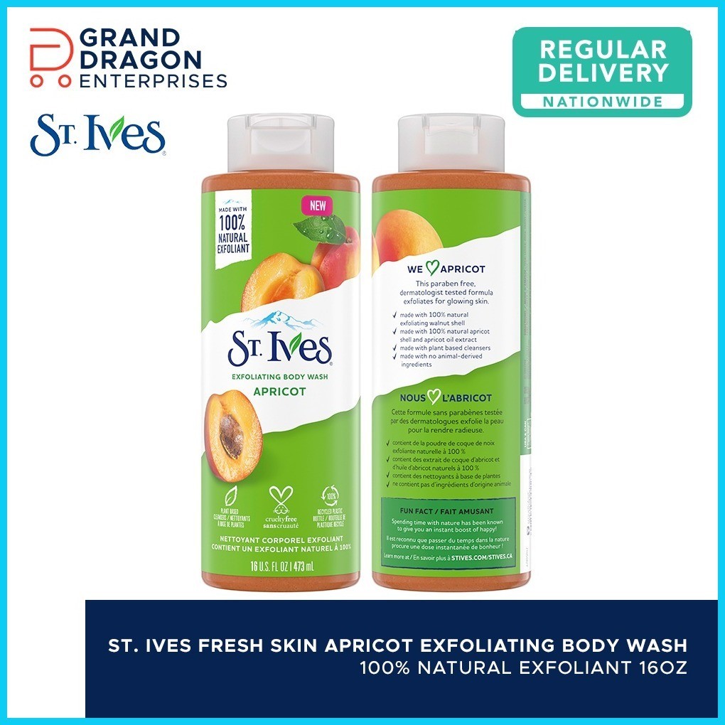 ۩ St. Ives Fresh Skin Apricot Exfoliating Body Wash 100% Natural ...