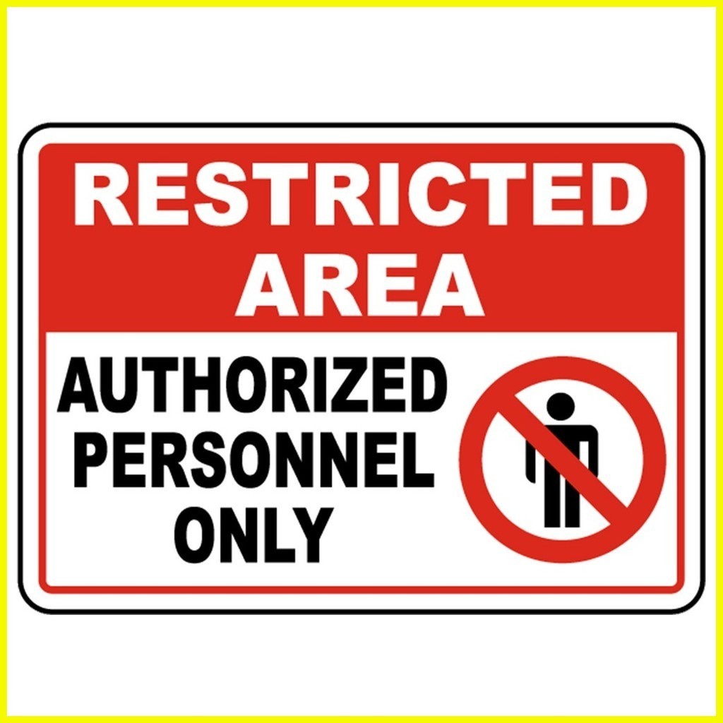 Restricted Area Authorized Personnel Only - Red - Laminated Signage ...