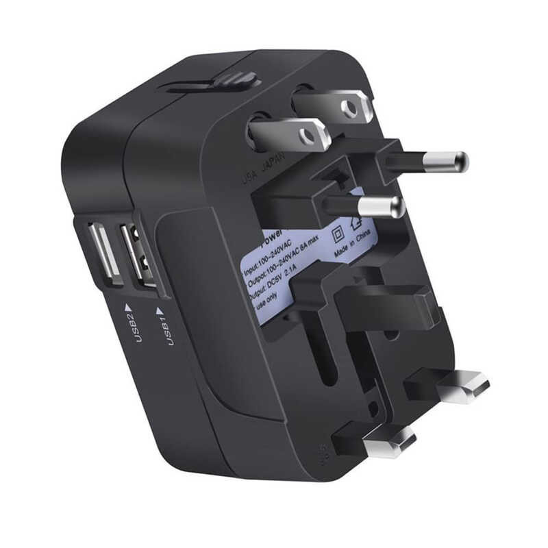 2 Universal Plug Port World Travel AC Power Charger AU US UK EU ...