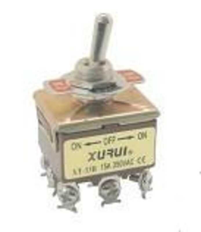 XURUI toggle switch xt- 33 B on-off-on 9 -pin three positions silver ...