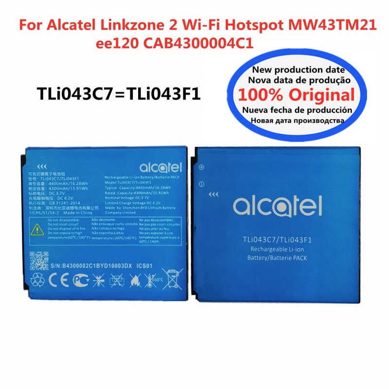 4400Mah 100% Original Battery Tli043c7 Tli043f1 For Alel Kzone 2 Wi-Fi ...