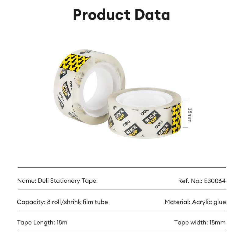 Deli Office Scatch Tape Transparent 8/12 Rolls | Shopee Philippines