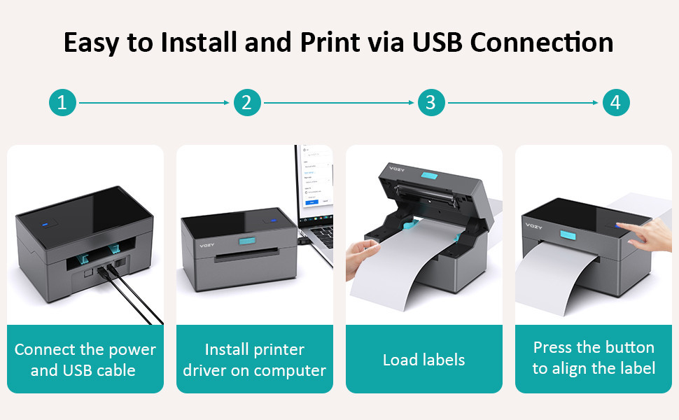 VOZY T5/T6/T7/T11 WiFi Waybill Printer Bluetooth Shipping Label Printer ...