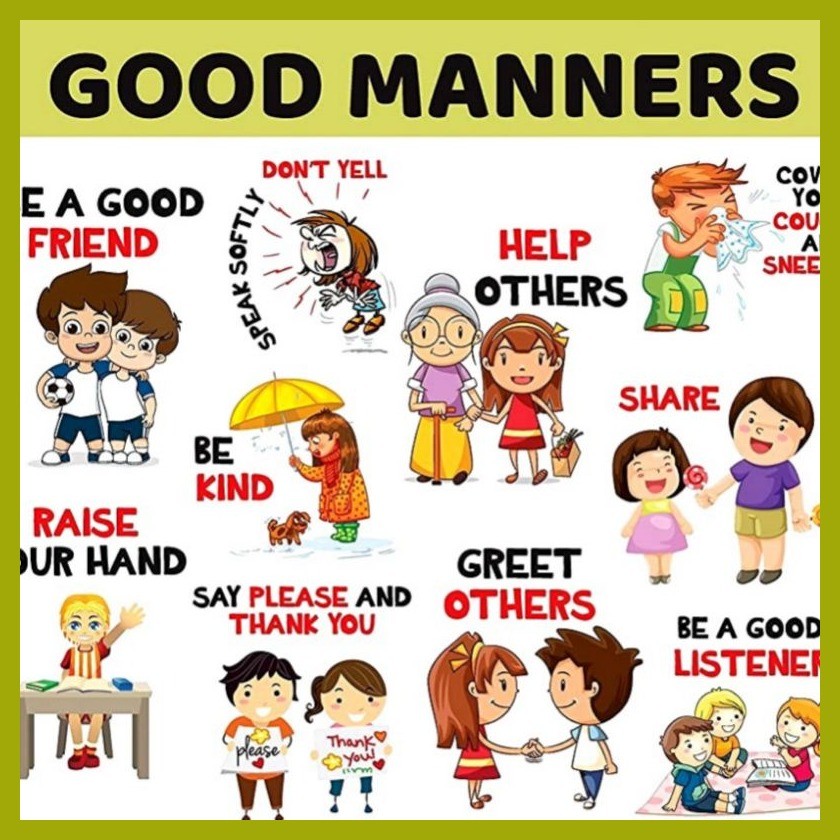GOOD MANNERS Wall Chart | A4 Size Laminated Educational Wall Chart For ...
