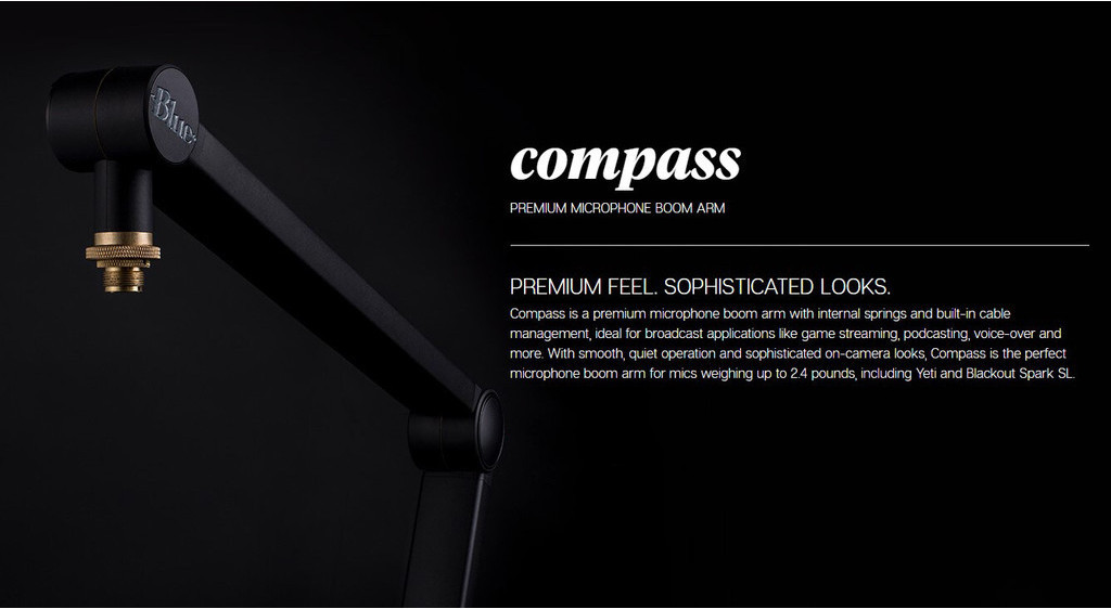 Original Blue Compass Premium Microphone Boom Arm for Gaming Streaming ...