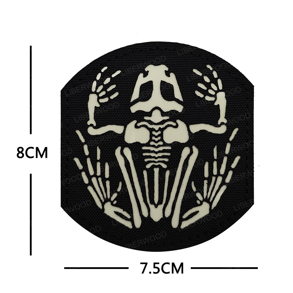 Navy Seal So You Wanna Be A Frogman Skull Bone Skeleton Frog Patch Reflective Glow PVC Rubber ...
