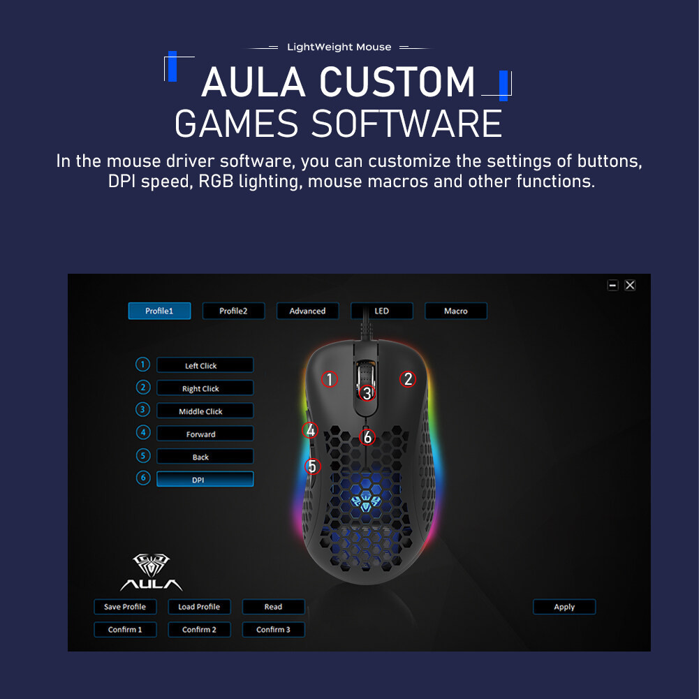 Zeus MR-002 ( Beez-Hive ) Wired Gaming Mouse RGB Backlight Gaming ...