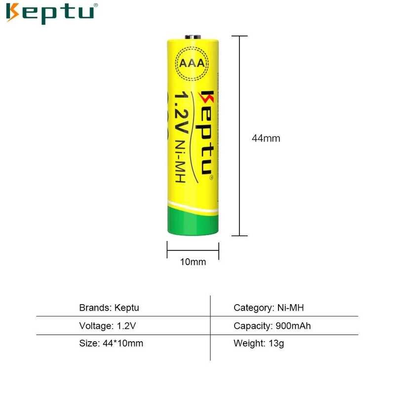 capacity Real 900mAh AAA Rechargeable Battery 1.2V Ni-MH AAA Battery ...