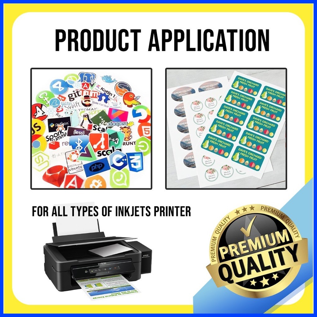 ☑ Yasen Glossy & Matte Photo Sticker Paper A4 Size (20 Sheets) | Shopee ...