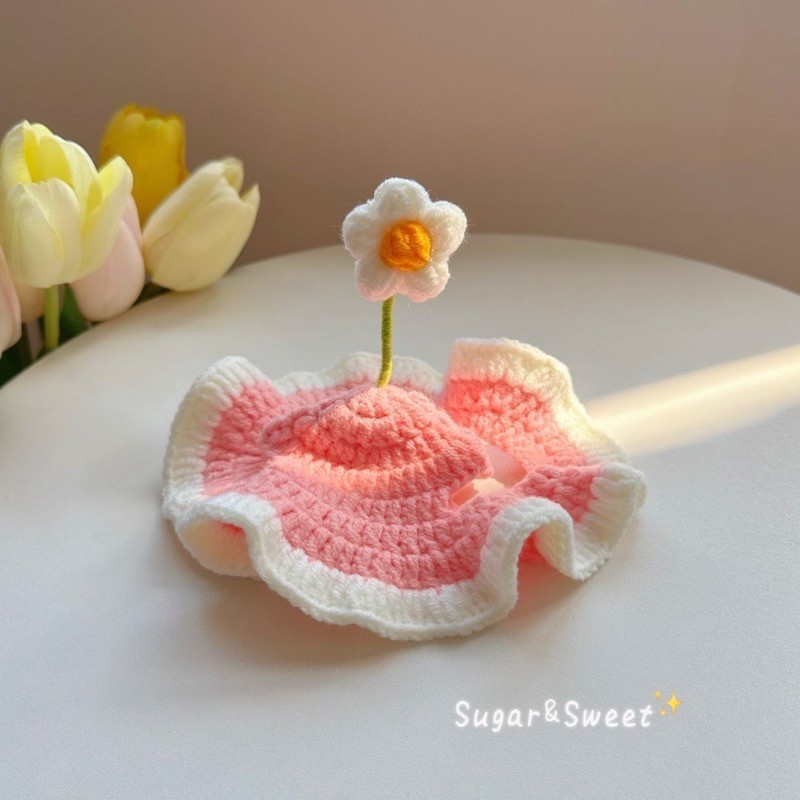 Cute Pet Headgear Knitting Dog Hat Headdress Funny Cat Dress Up Frog ...