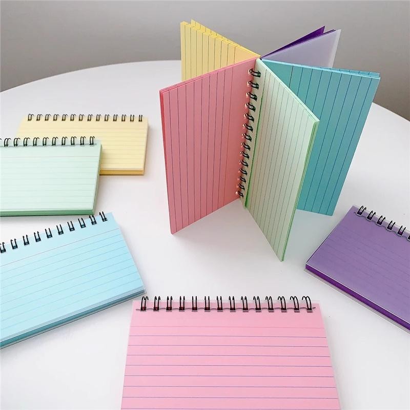 50 Sheets/book Colorful Tearable Spiral Notebook Horizontal Line ...