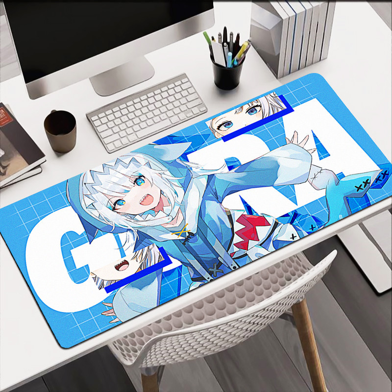 Hololive Gawr Gura Blue Mouse Pad PC Anime Game Keyboard Mousepad ...