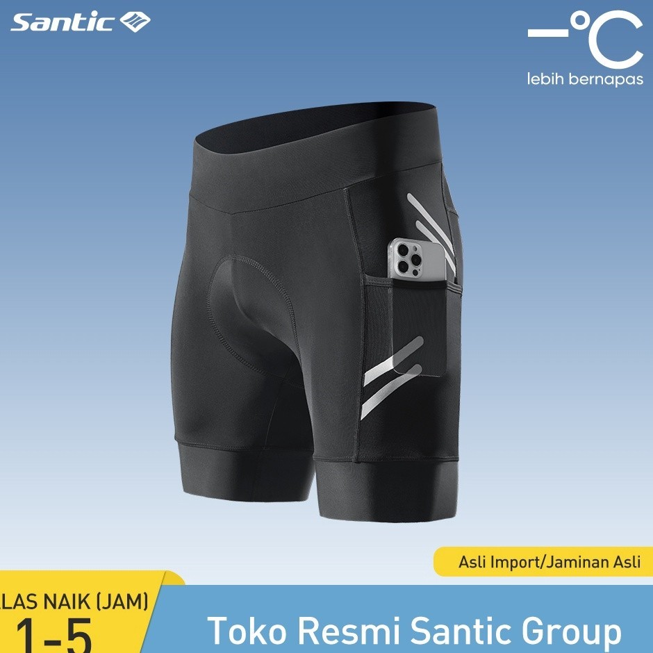 Code K95T Santic Men's Cycling Shorts Padding With Pockets Breathable Reflective Quick Dry ...