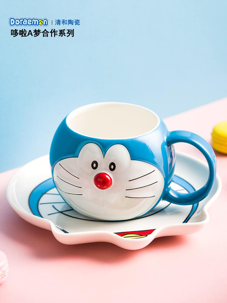 Doraemon Water Cup Jingle Cat Cup Doraemon Cute Blue Fat Mug Ceramic ...