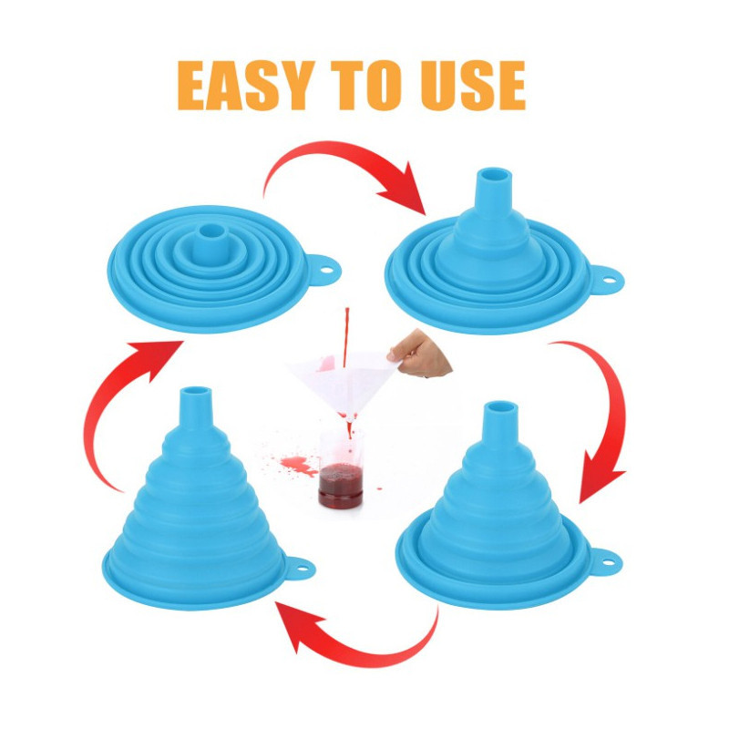 Folding Funnel Telescopic Long Neck Funnel Oil Grid Liquid Sorting ...