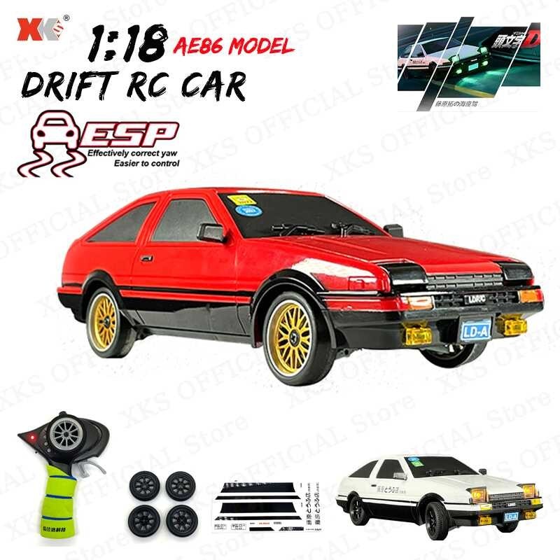 Ae86 Model 1/18 RC Car 2.4G Remote Control 15Km/H AWD On Road LED Light ...