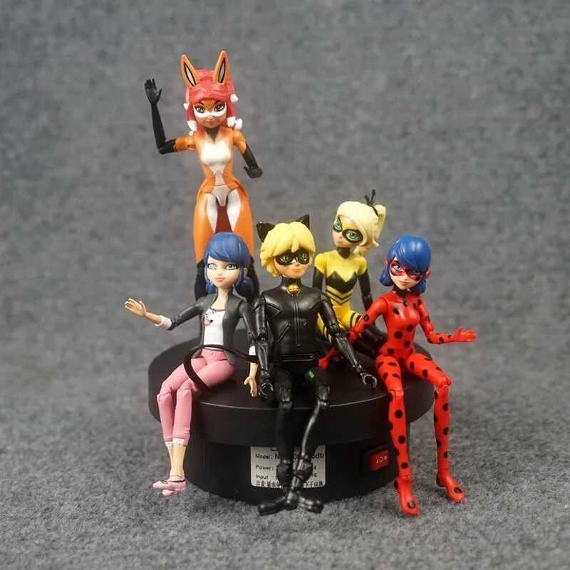 Nakakatuwa Ladybug Cat Noir Action Figure Anime Dolls Joints Movable ...