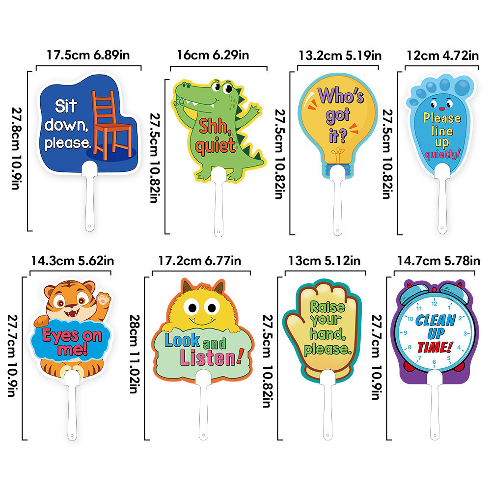 8Pcs Classroom Rule Paddles Preschool Classrooms Management English ...