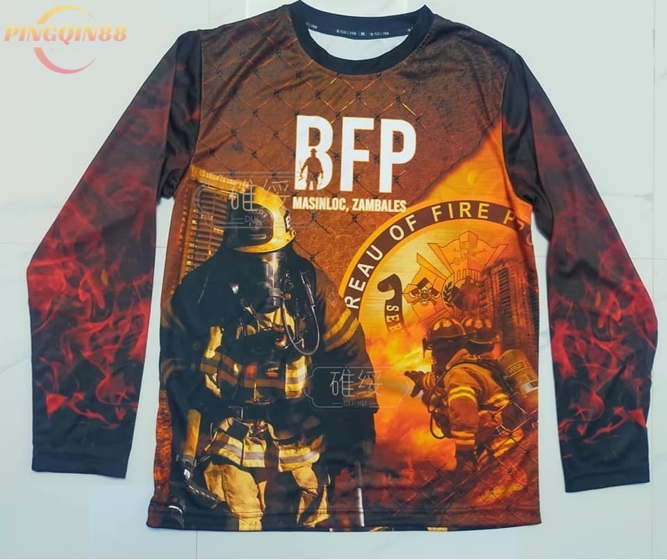 BFP Fire department Long sleeved Shirts Full Sublimation Men and Women ...