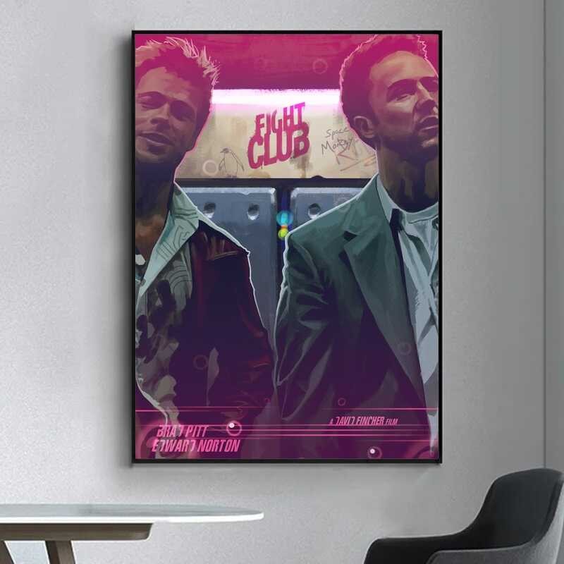 Club Fight movie Poster Fancy Poster Wall Sticker for Living Room Bar ...