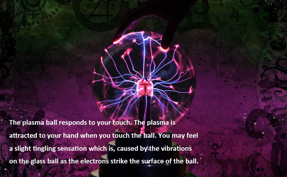 Plasma Ball Light, Electrostatic Sphere Magic Ball, Touch Activated ...
