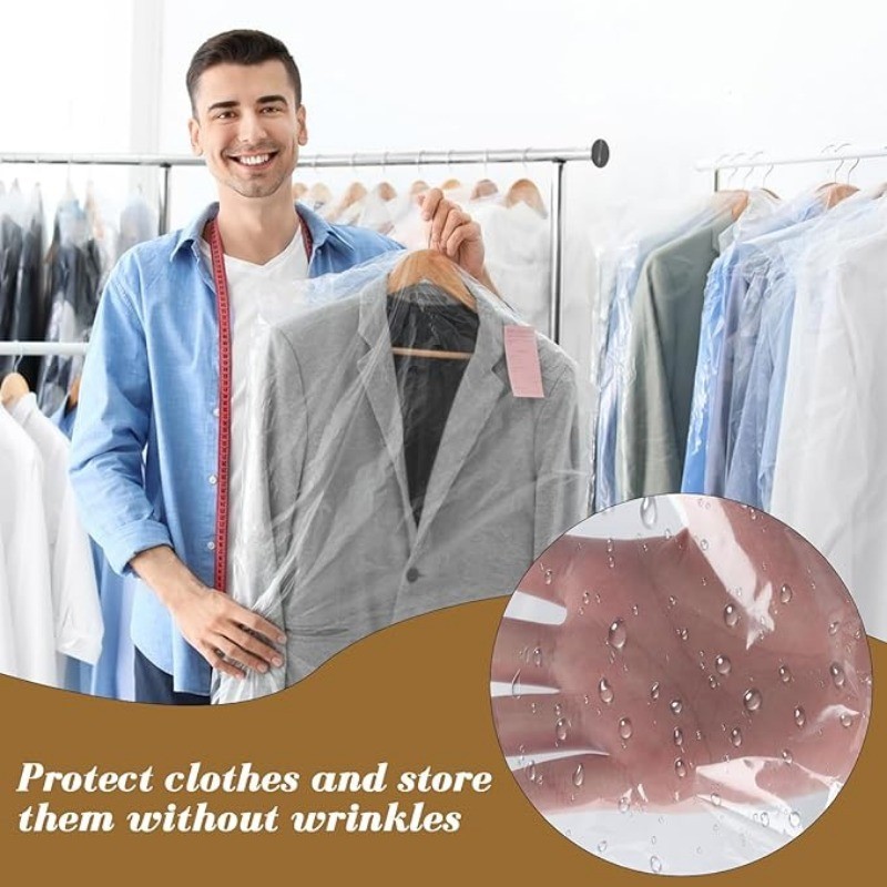 60*90cm Wardrobe Hanging Dust Covers - Disposable Waterproof Clothing ...