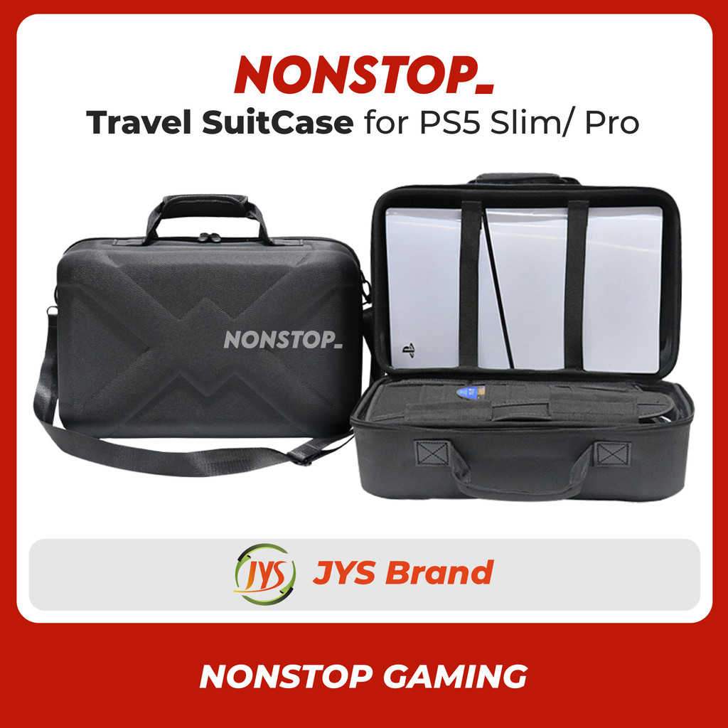 JYS PS5 Slim Travel Suitcase Storage Bag for PS5 Pro Digital/ Disc ...