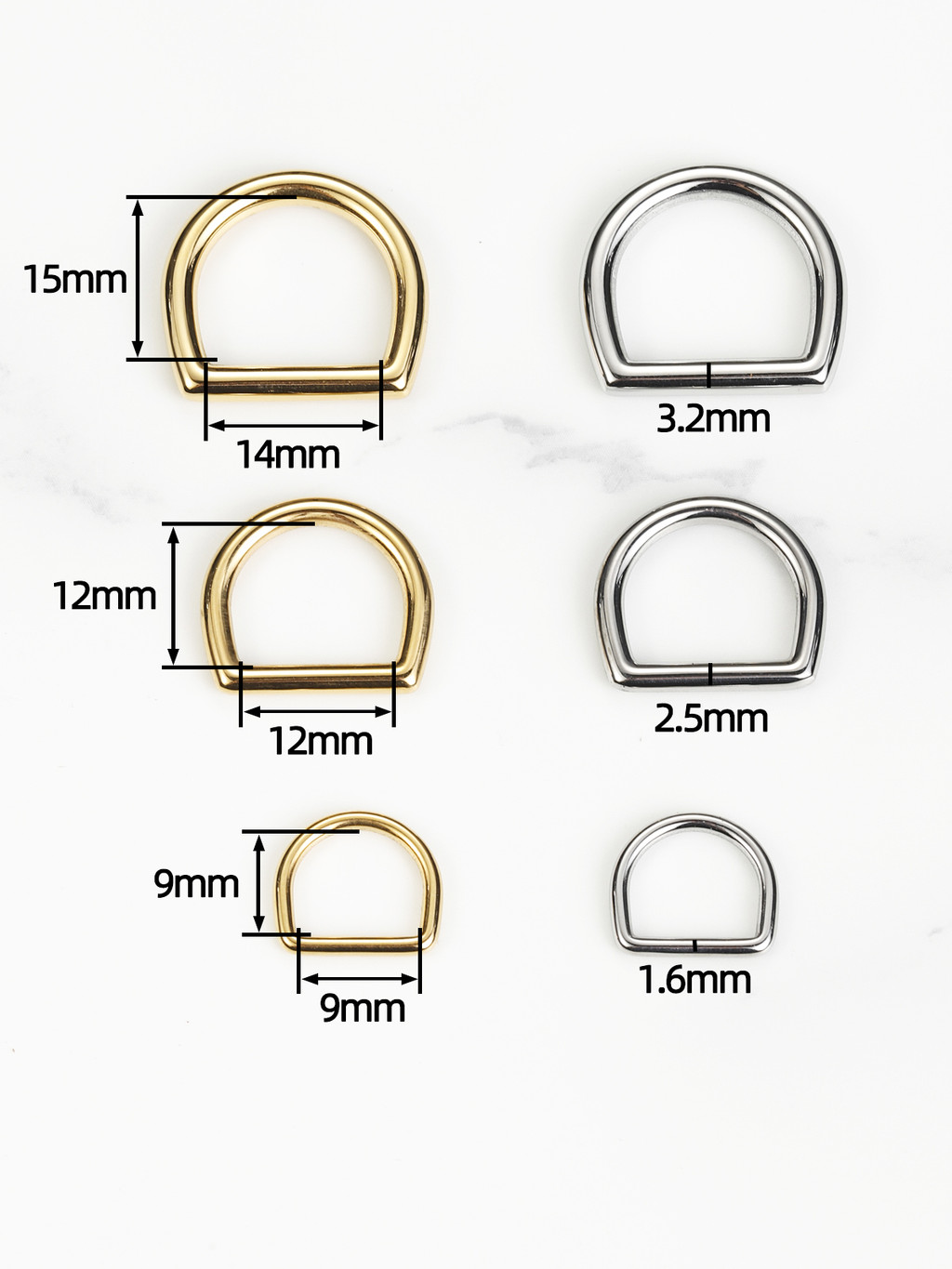 Stainless Steel D-Ring Metal Seamless Solid D-Ring Stainless Steel D ...
