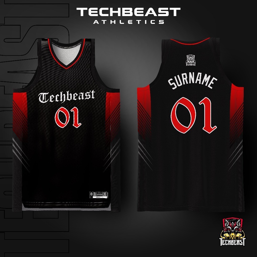 Full Sublimation Basketball Jersey Techbeast(Can make volleyball, football, and badminton team ...