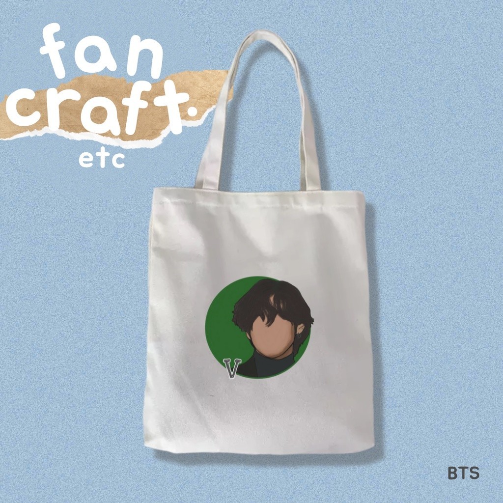 ♠ ๑ ☾ Canvas Tote Bag - BTS Kim Taehyung V Badge | Shopee Philippines