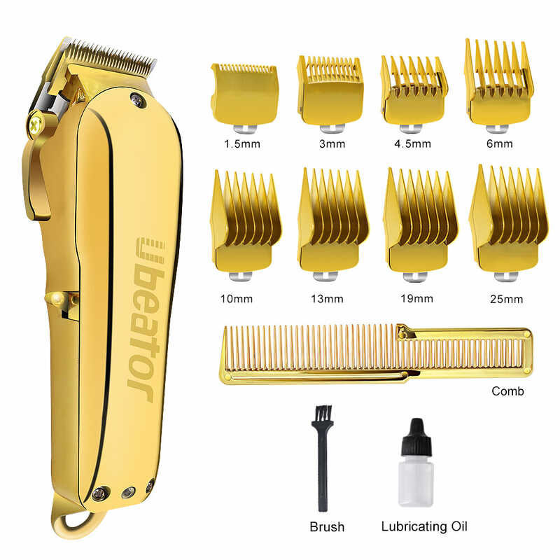 Cutting Ubeator Hair Hine Gold Metal Barbershop Cutter Cordless Clipper ...