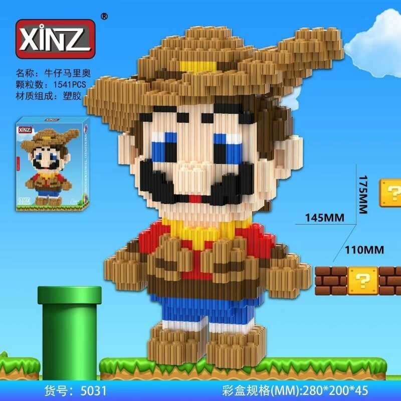 Super Mario Toy Diamond Building Block Toad Yoshi Luigi Bowser Cartoon ...