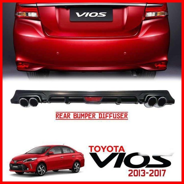 Toyota Vios Gen 3 Rear Diffuser Body Kit (Black) | Shopee Philippines