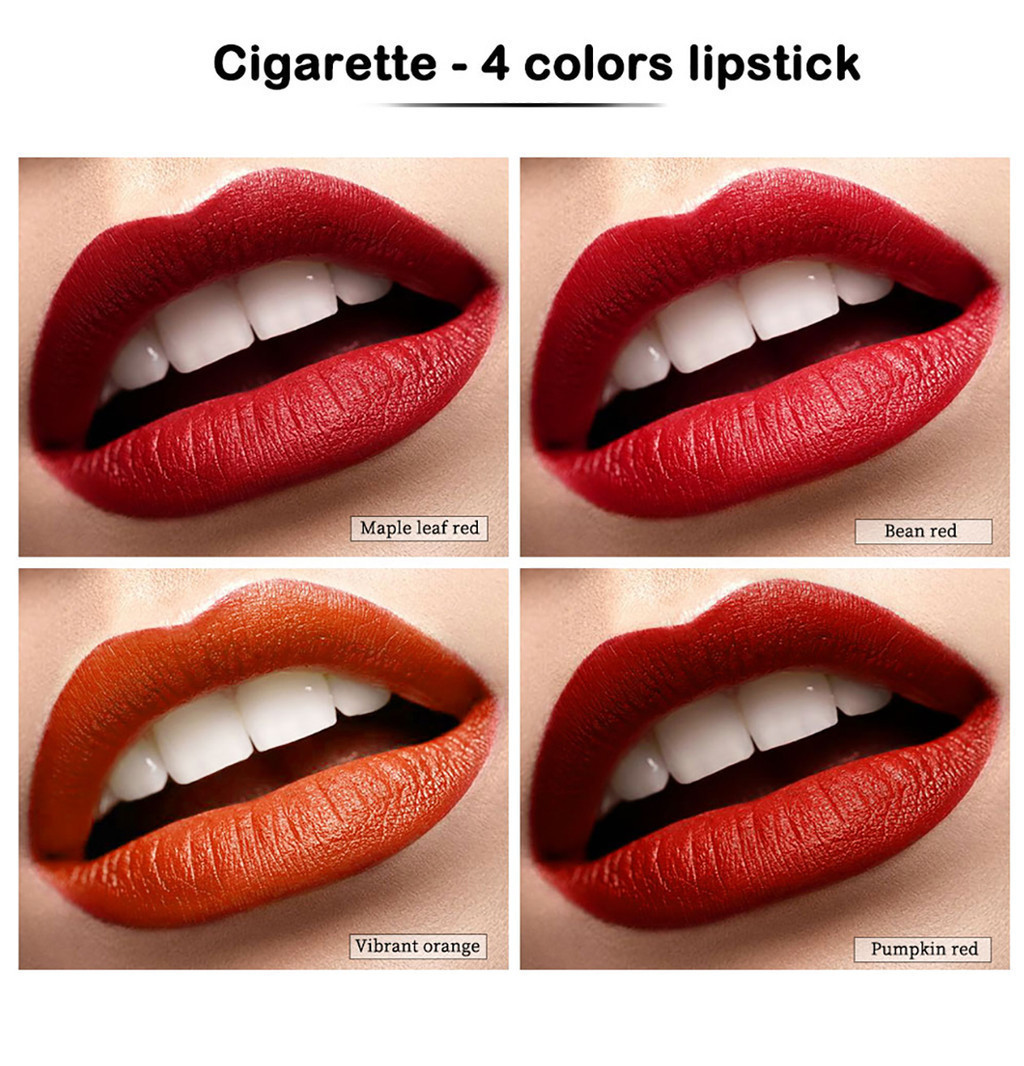 Cigarette Lipstick Set 4 Colors Matte Long Lasting Waterproof Matt ...