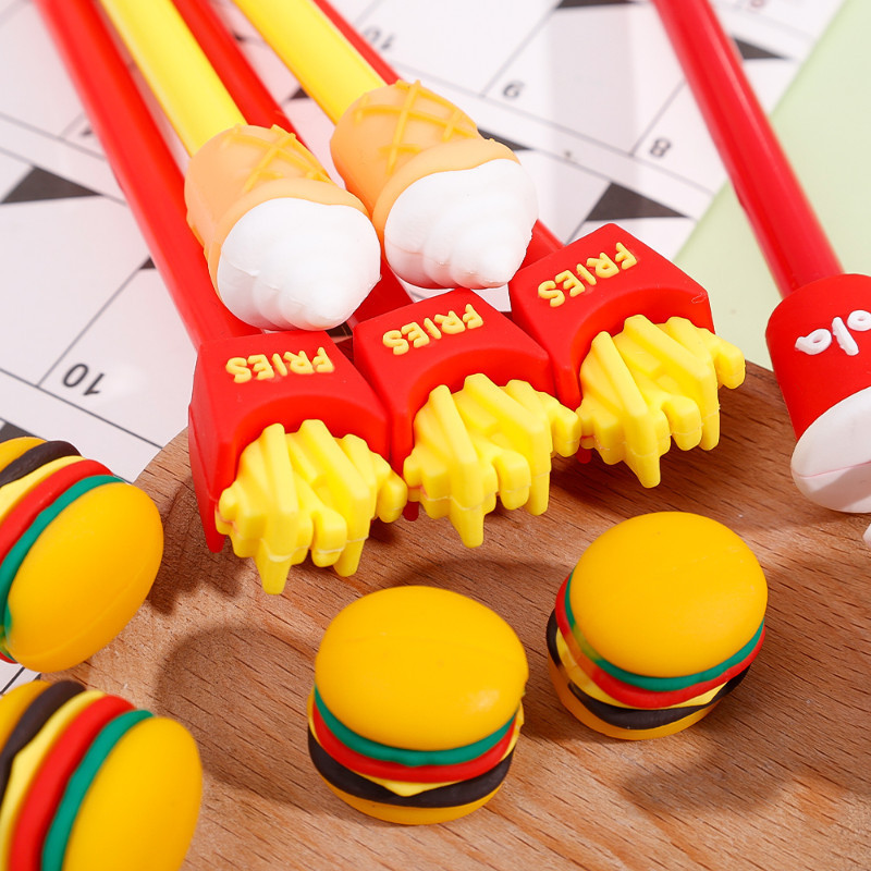 Cute Creative Gel Pens - Ice Cream Fries Cola Burger Ball Pen - Neutral ...