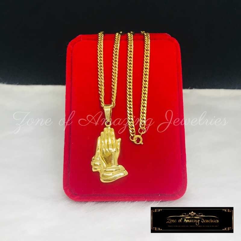 Zo. Ph Praying Hands Necklace Sa Japan Style Chain Round Lock | Shopee ...