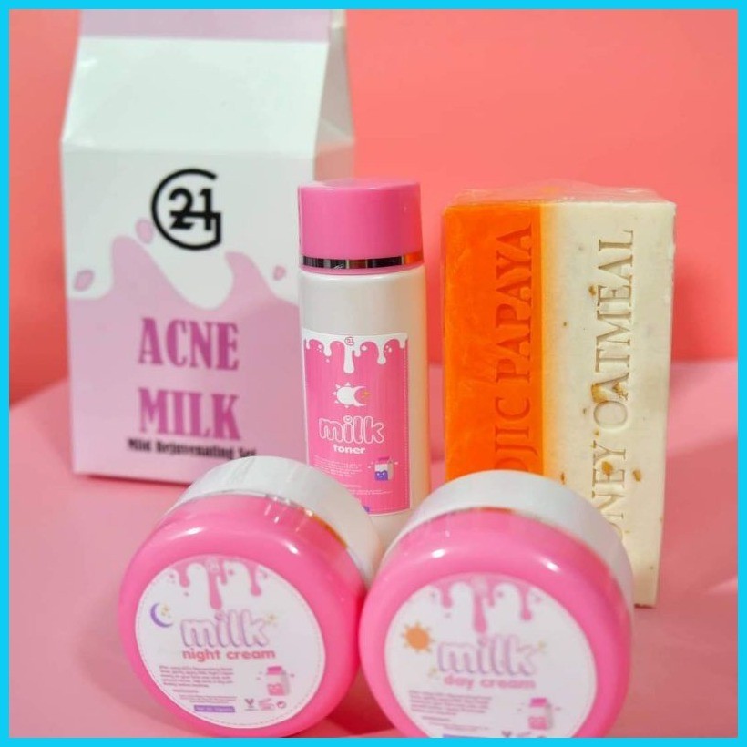 G21 ACNE MILK SET (Rejuv set : Duo soap + toner + sunscreen + night ...