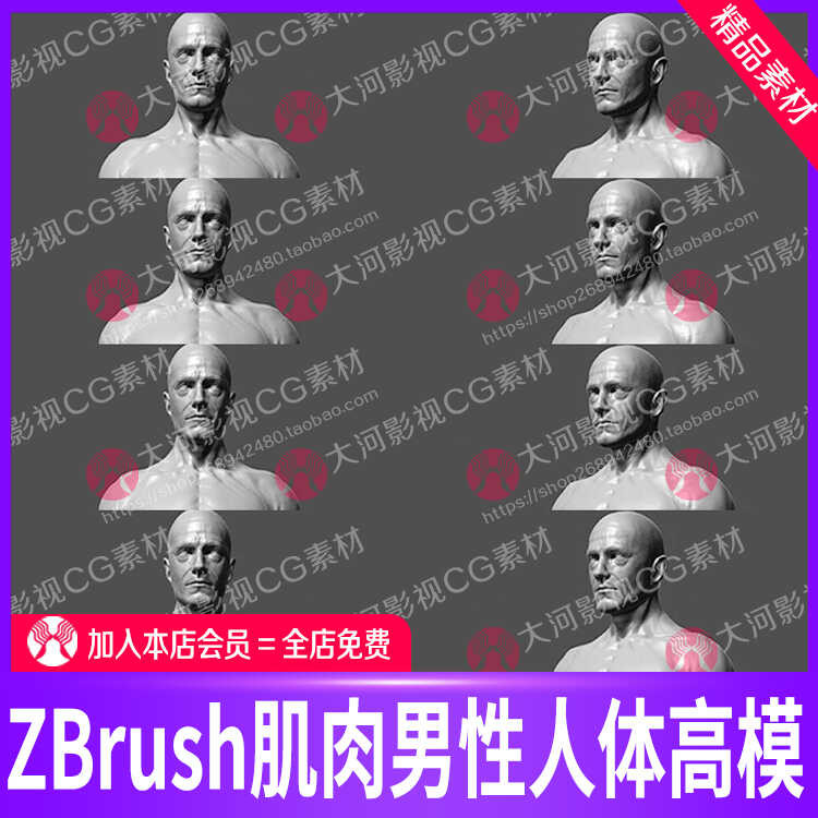 ZBrush Muscle Male Body High Model ZB Male High Model Blender Strong ...