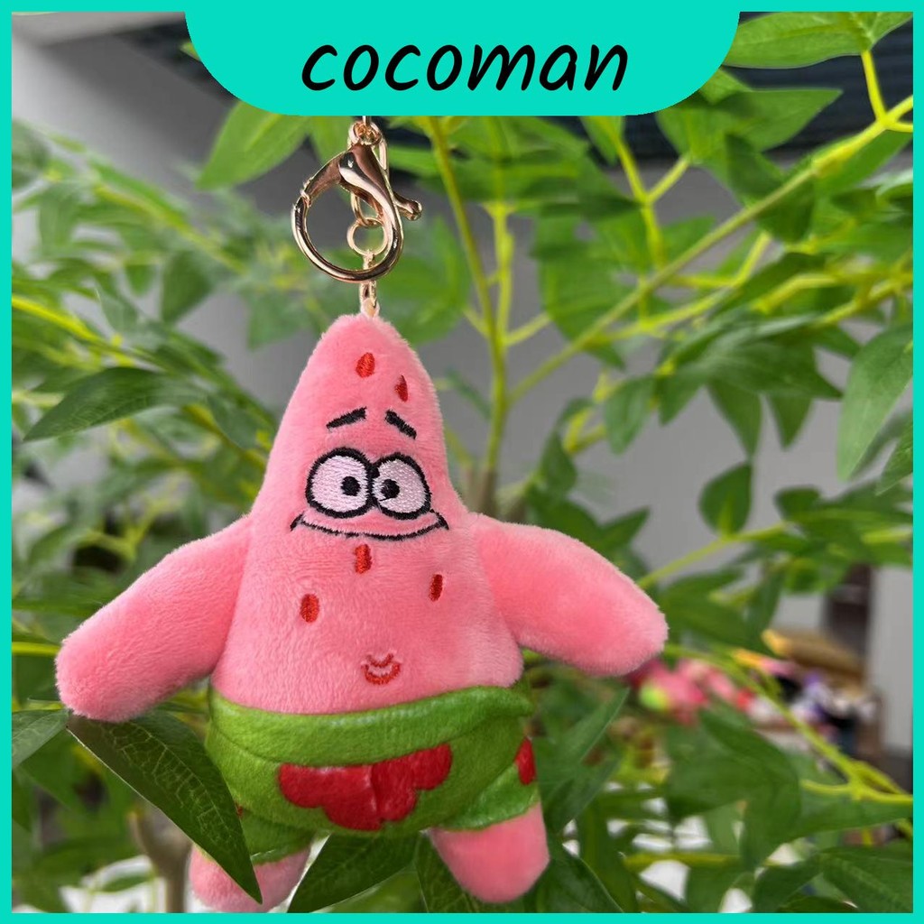 Spongebob And Fun Patrick Cartoon Plush Keychains With Colorful Chain ...
