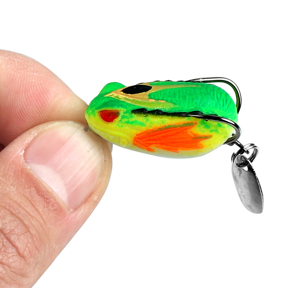 3cm/3.2g Soft Frog Fishing Lure Mini Soft Lure Double Hooks Top Water ...