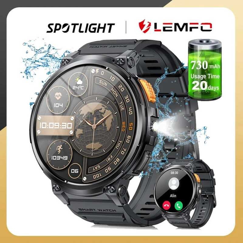 LEMFO 1.85-inch Smart Watch 3D Menu 426*426px 5ATM Waterproof ...
