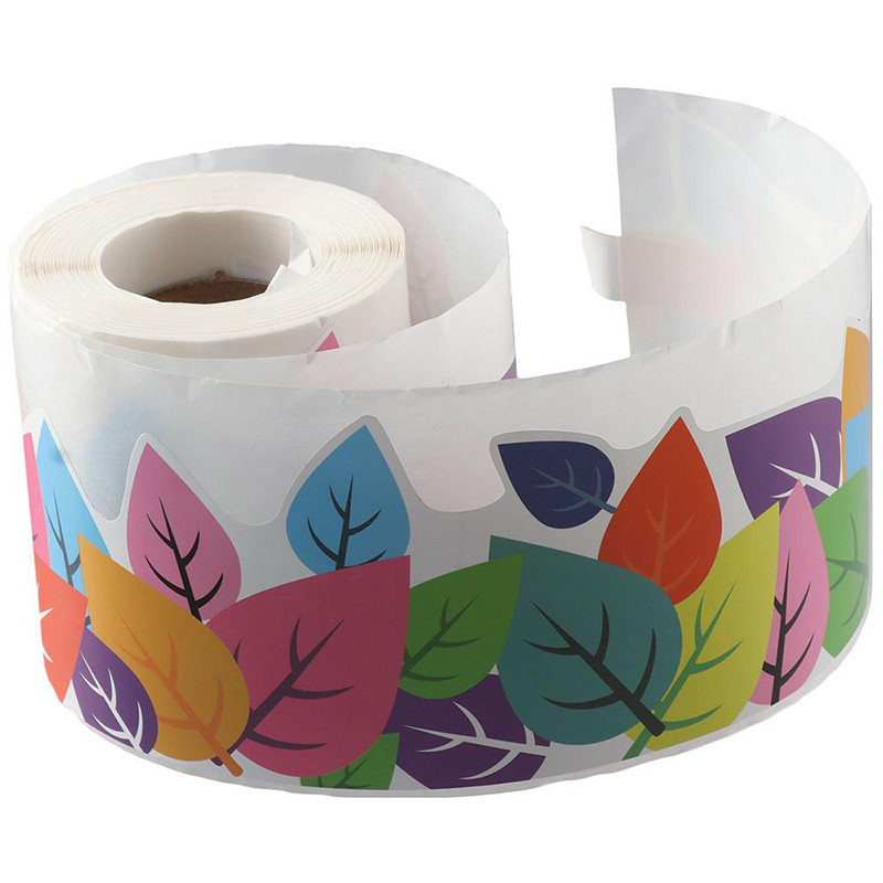 7.4cmx20m Bulletin Board Border, Colorful Leaf Self-adhesive Border ...