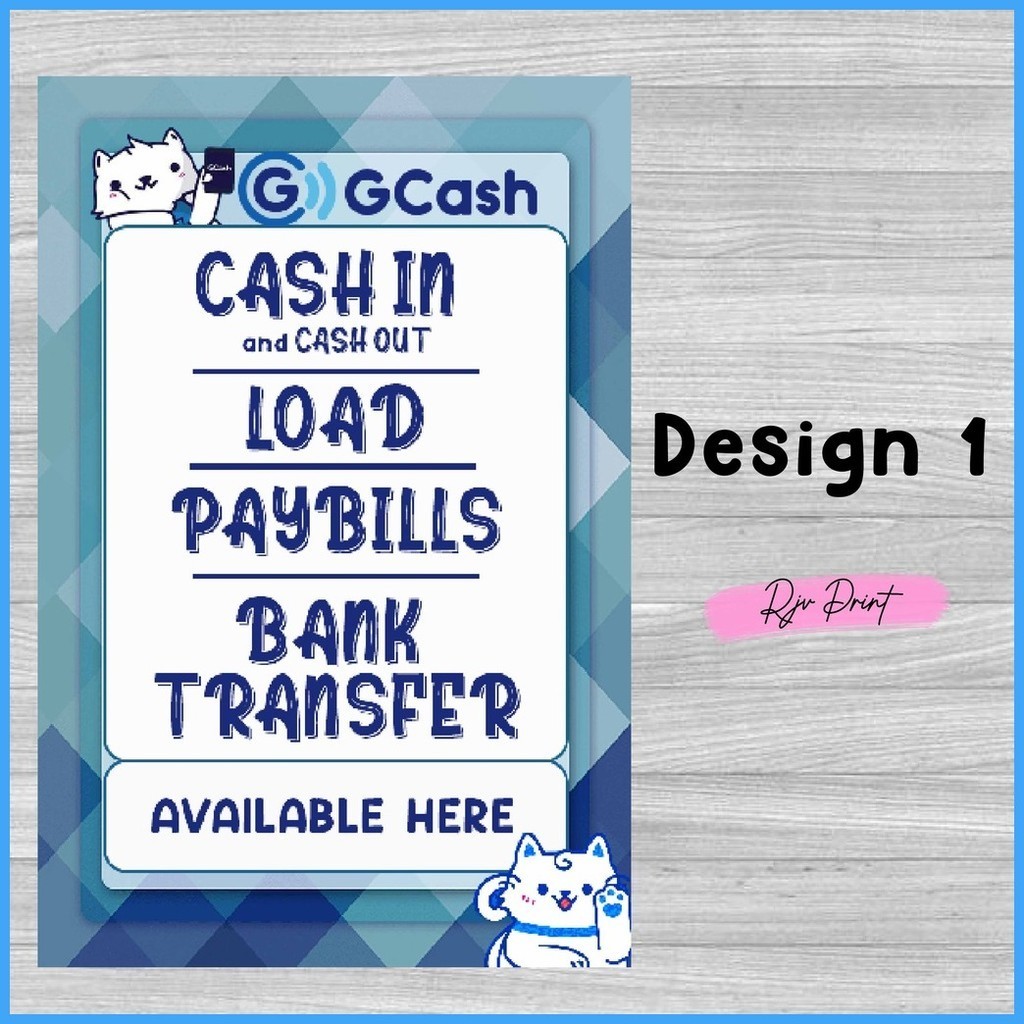 GCash Sign | Laminated Signage | Cash in Cash out | Shopee Philippines