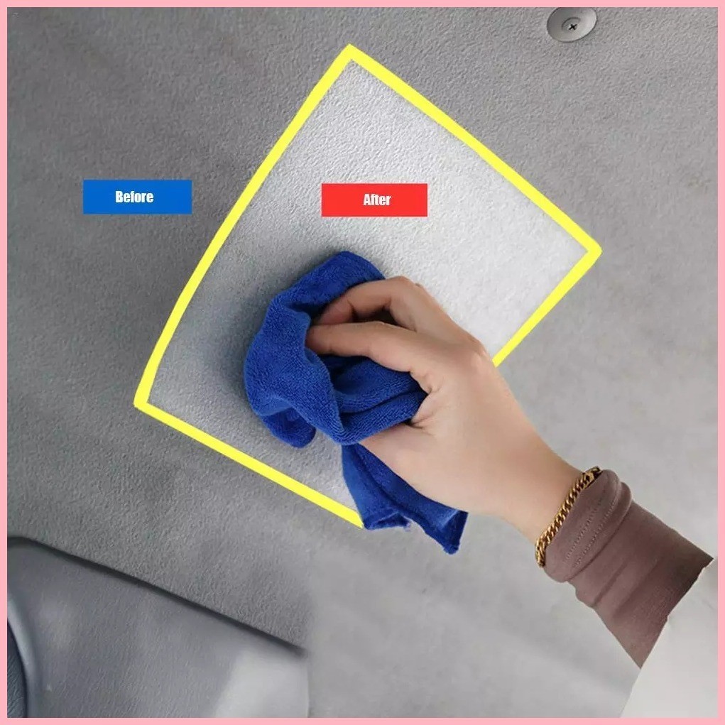 ☃ Car Interior Cleaning Agent Ceiling Cleaner Leather Flannel Woven Fabric Water-free Cleaning ...