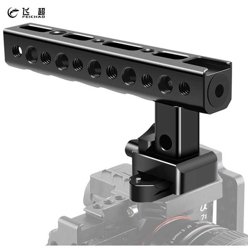 Top DSLR Camera Handle Grip NATO Rail Clamp Quick Release Cheese Holes ...