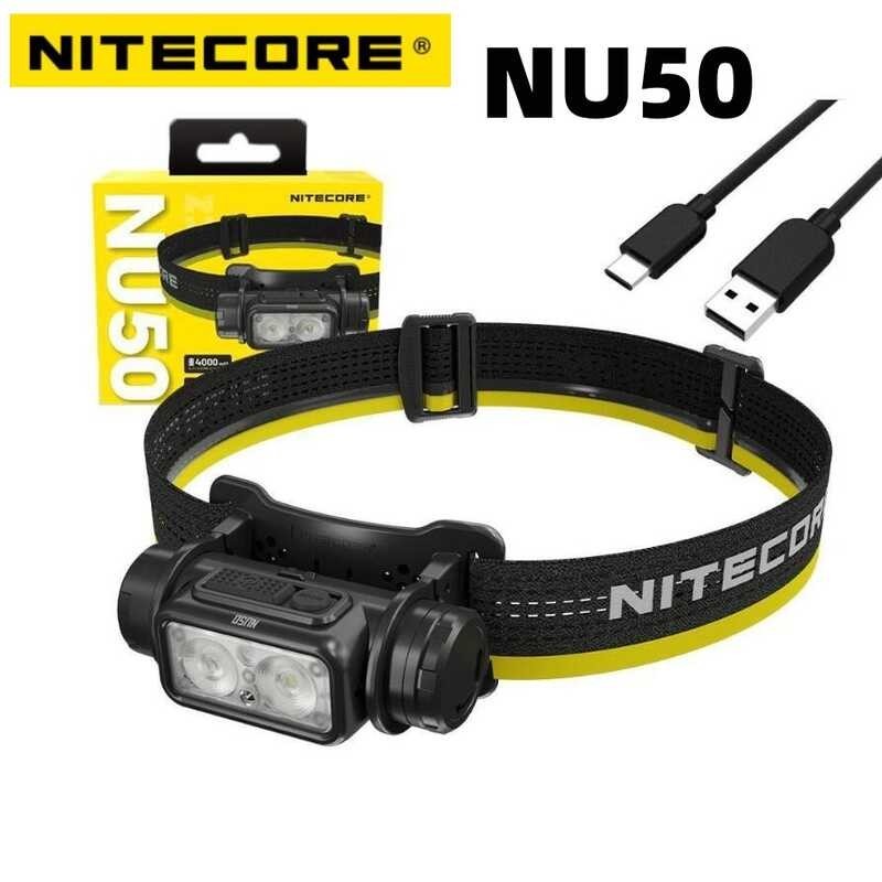 Nu50 Headlamp NITECORE 1400 Lumens Lightweight Usb-C Rechargeable White ...