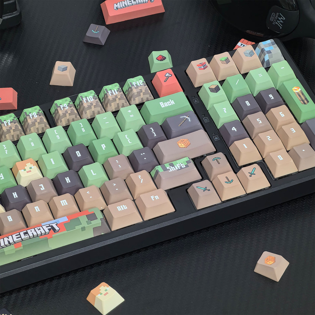 Minecraft Keycap Cherry Profile PBT Five-sided Dye Sublimation 133 Keys ...