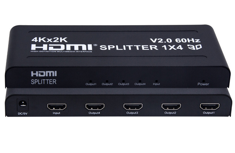 4K 60hz HDMI Splitter 1x4 4kx2k 3D HDMI Splitter 1 in 4 Out Video ...